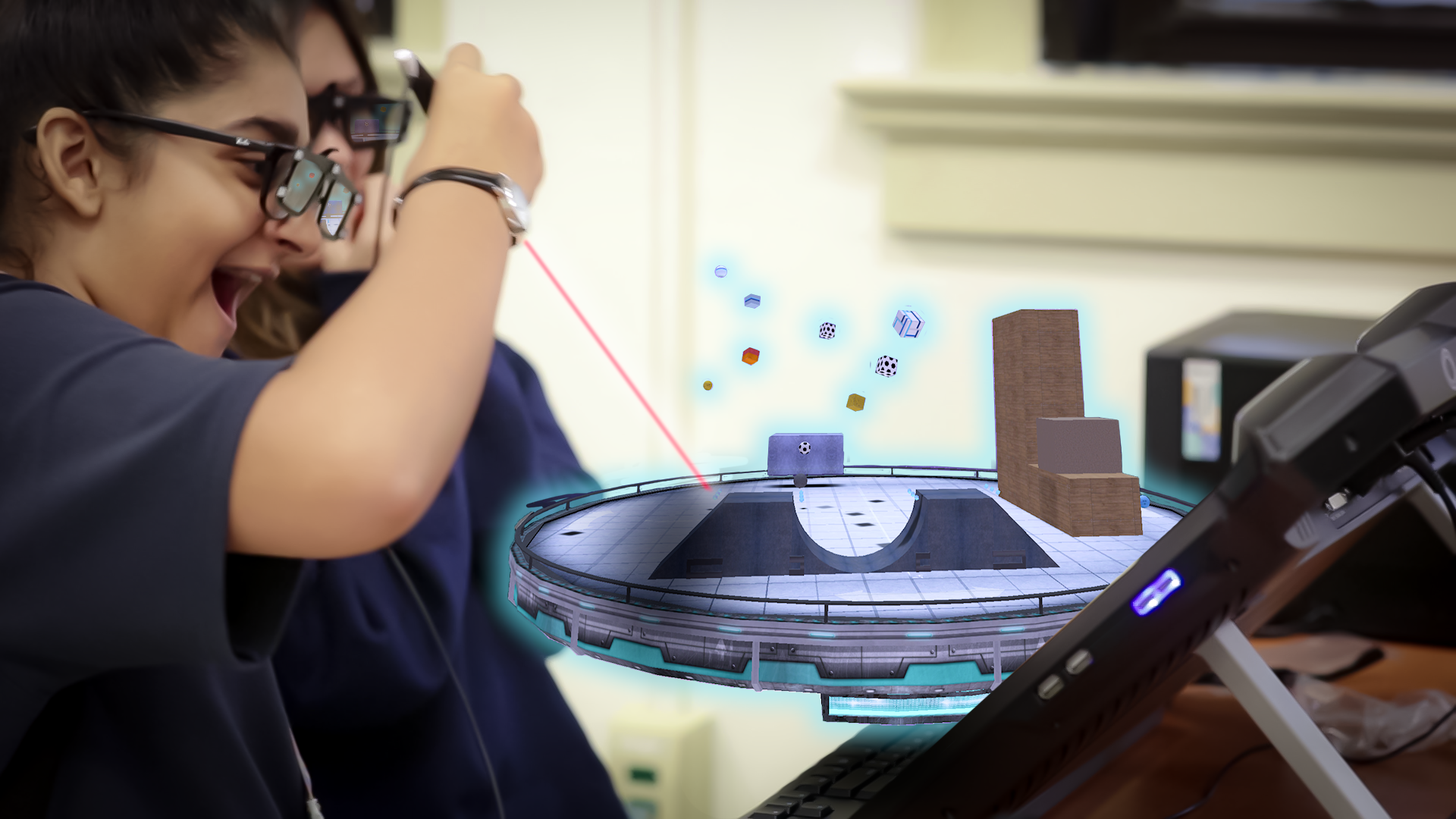 AIO/K12 - Group of girls using AIO in the classroom (Popout: zSpace ...